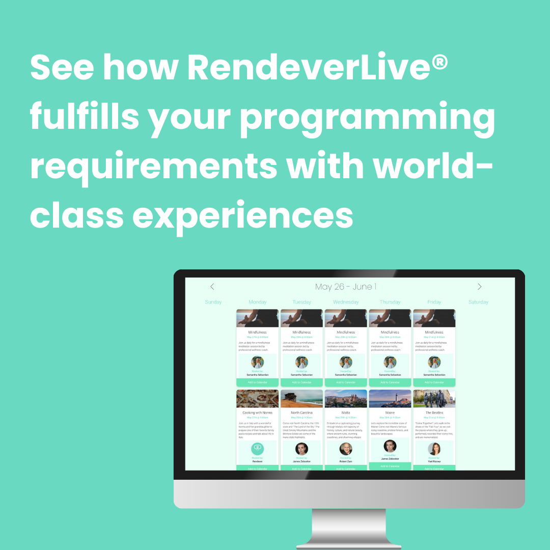 Rendever | Product Tour | RendeverLive® Programming for Seniors